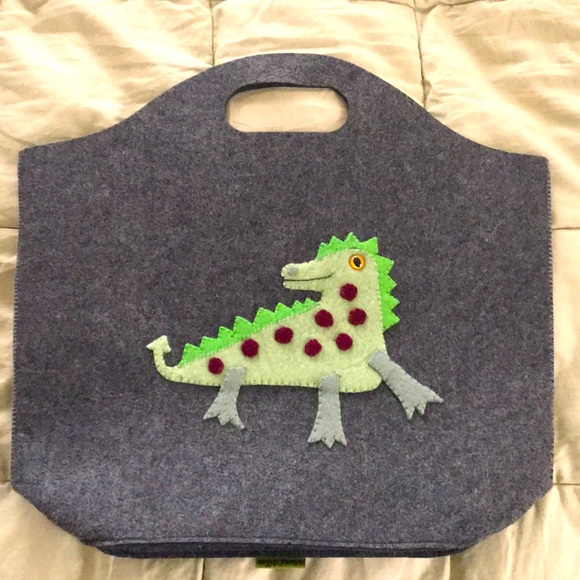 Vivid Allon | Bags | Vivid Allon Felt Spotted Dragon Dino Bag Glass Eye ...